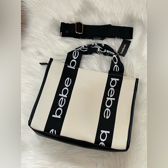 bebe | Bags | Bebe Hana Canvas Sm Satchel Totescrossbody Bags In Color ...